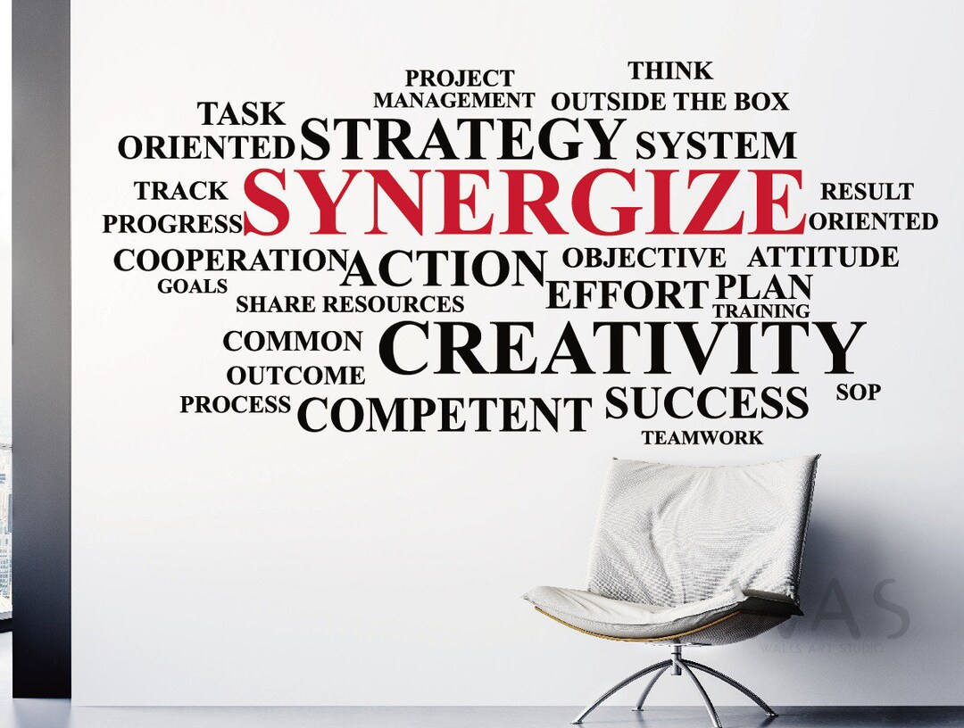 Office Team Synergy Wall Quotes, Inspirational Quote Office Wall ...