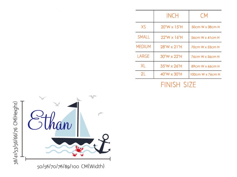 Boy Name Wall Decal Sailboat With Anchor Wall Decalnautical - Etsy