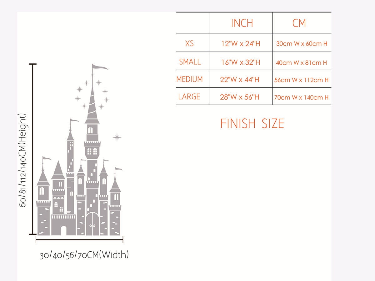 Castle Wall Decal Princess Castle Wall Decor Girls Room Wall - Etsy