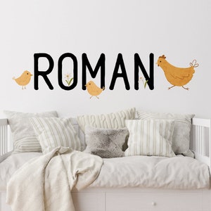 Custom Kids Name With Farm Chicken Hen Farmhouse Chicks Wall Decals ...