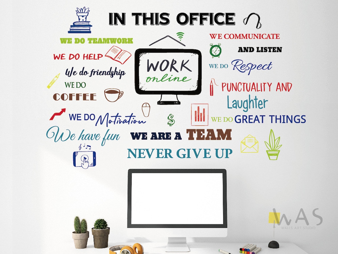 In This Office Inspirational Wall Decals Office Wall Decor - Etsy