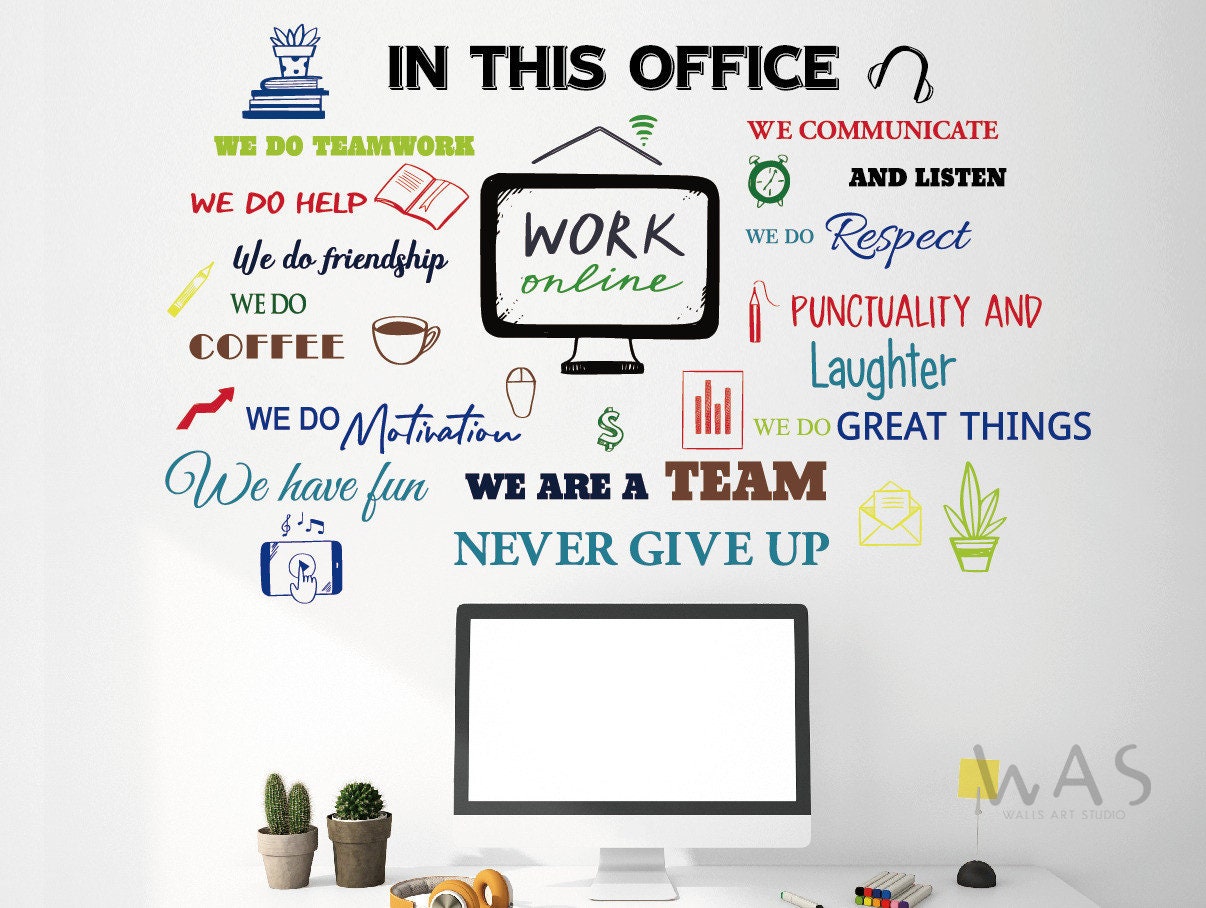 In This Office Inspirational Wall Decals Office Wall Decor - Etsy