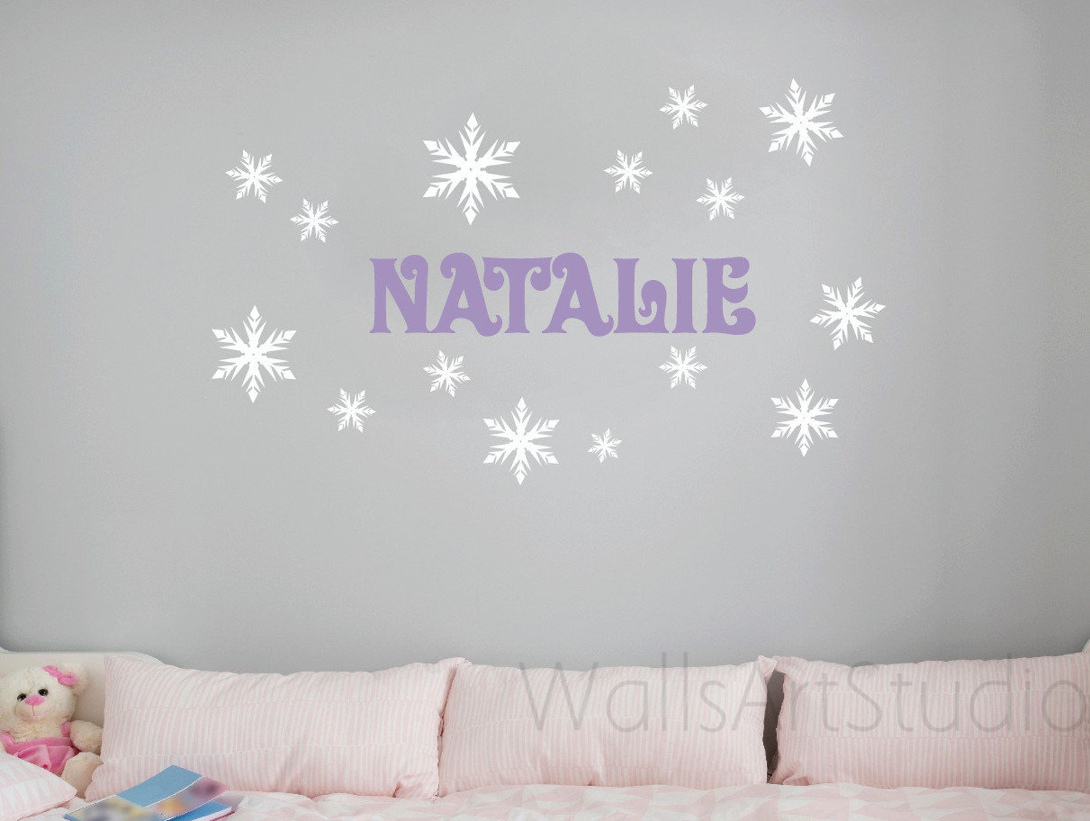 Snowflakes Decals , Name With Frozen Style Wall Decal, Let It Go ...