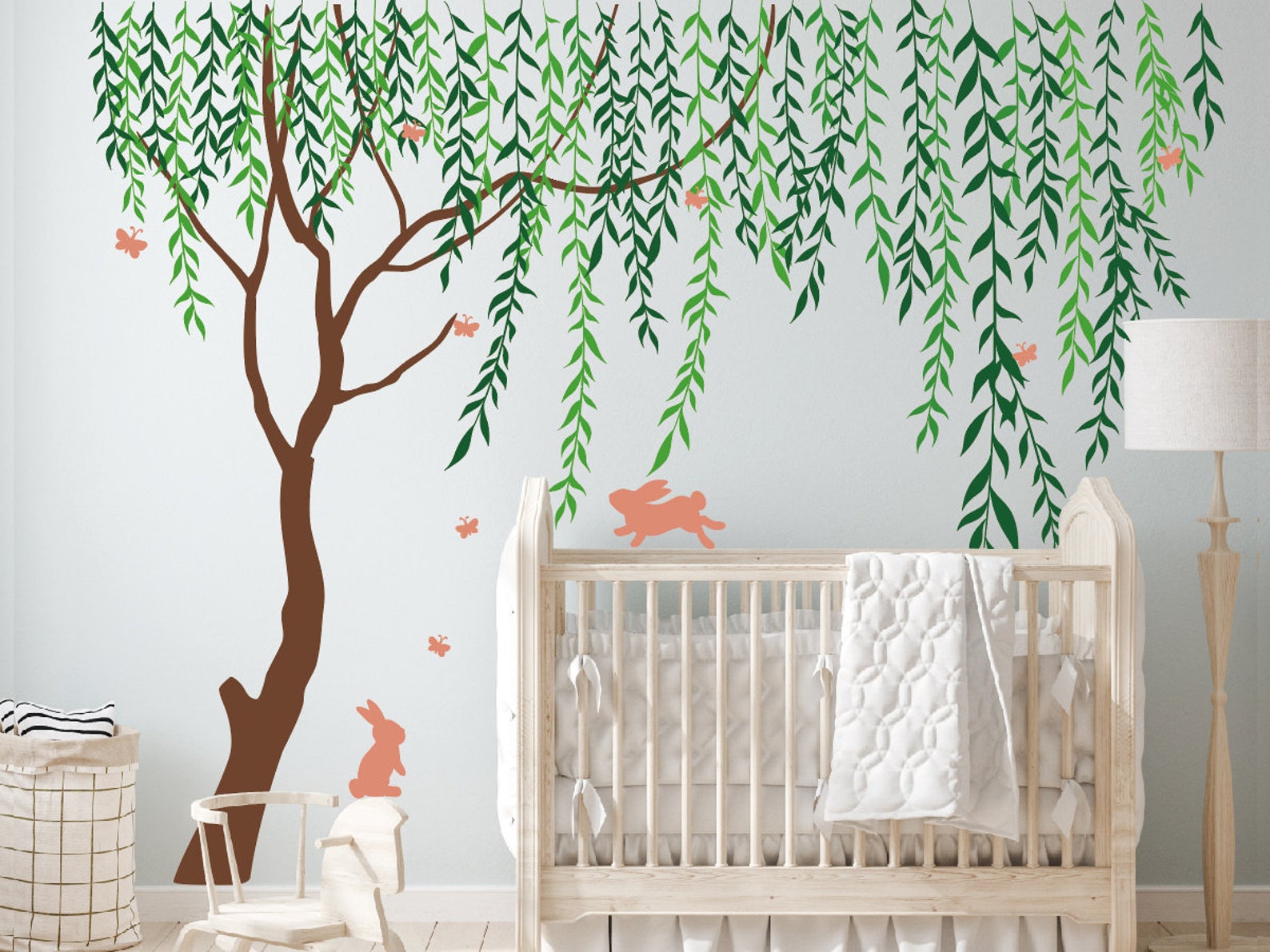 Willow Tree Wall Decal Nursery Wall Decals Leave Sticker Kids - Etsy