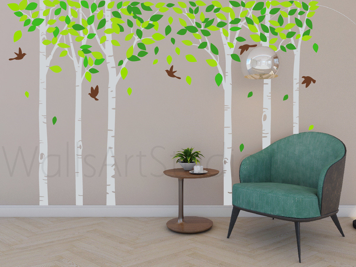 Birch Trees Wall Decal Birch Tree Decor Tree Decals for Kids - Etsy