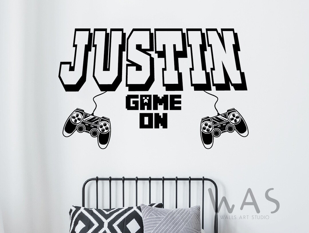 Personalized Boy Name Gamer Wall Vinyl Decal,3d Controller Video Game ...