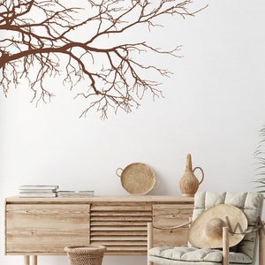 Tree Top Branches Wall Decal Vinyl Sticker Black Tree Wall Decal Black ...