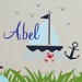 Boy Name Wall Decal Sailboat With Anchor Wall Decalnautical - Etsy