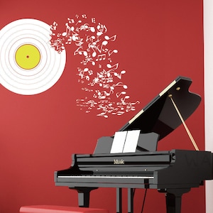 Record Musical Decor Recording Music Studio Wall Vinyl Decal Art ...