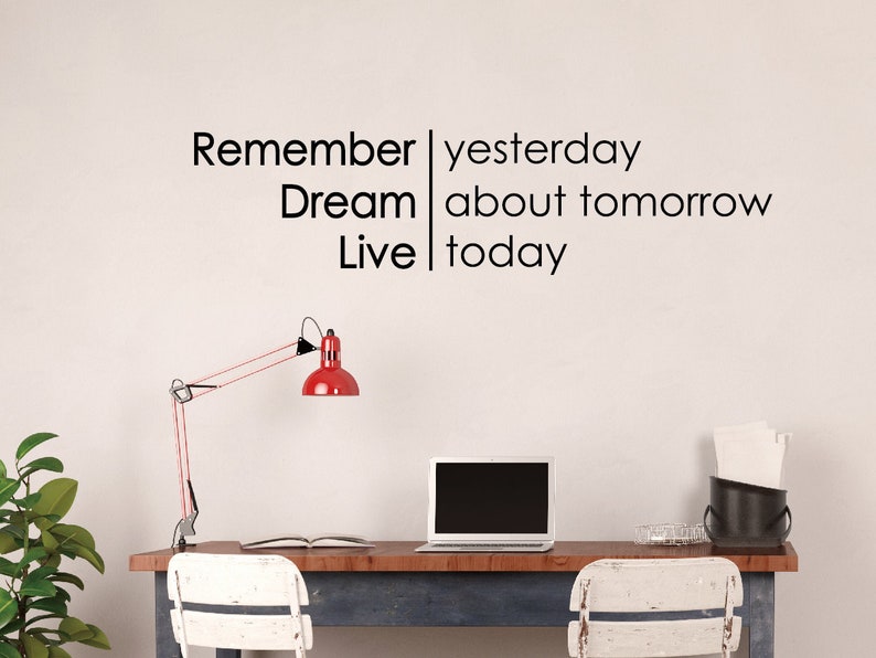 Inspiring Qutoes Yesterday Today Tomorrow Quotes Wall - Etsy