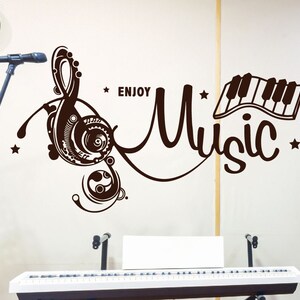Musical Instrument Wall Decals Headphone Vinyl Wall Sticker DJ Wall Art ...