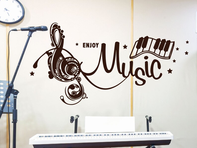 Musical Instrument Wall Decals Headphone Vinyl Wall Sticker DJ - Etsy