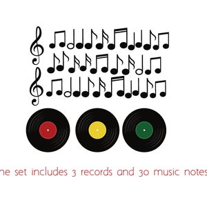 Music Record Disk Wall Decals, Vinyl Music Party Records for Retro ...