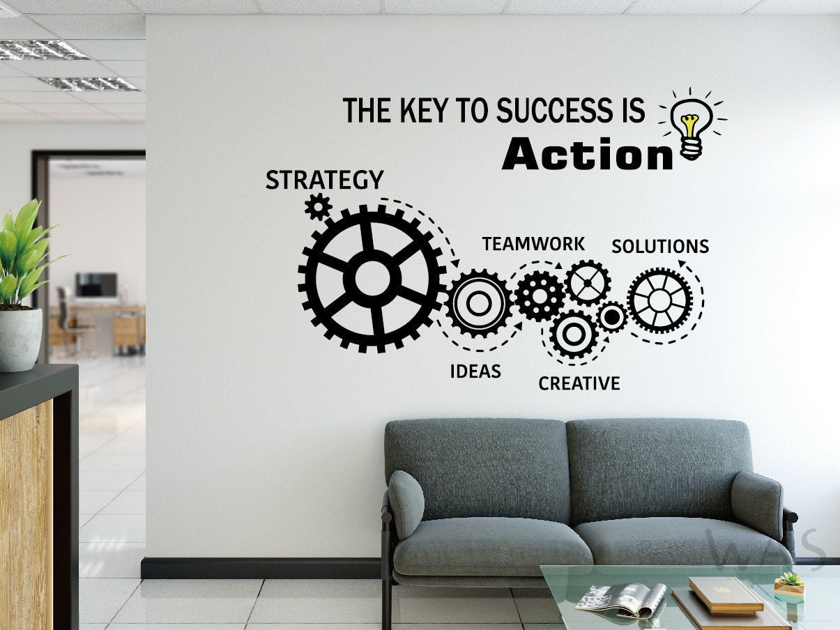Teamwork Gears Vinyl Wall Decal Office Space Decor Interior - Etsy Canada