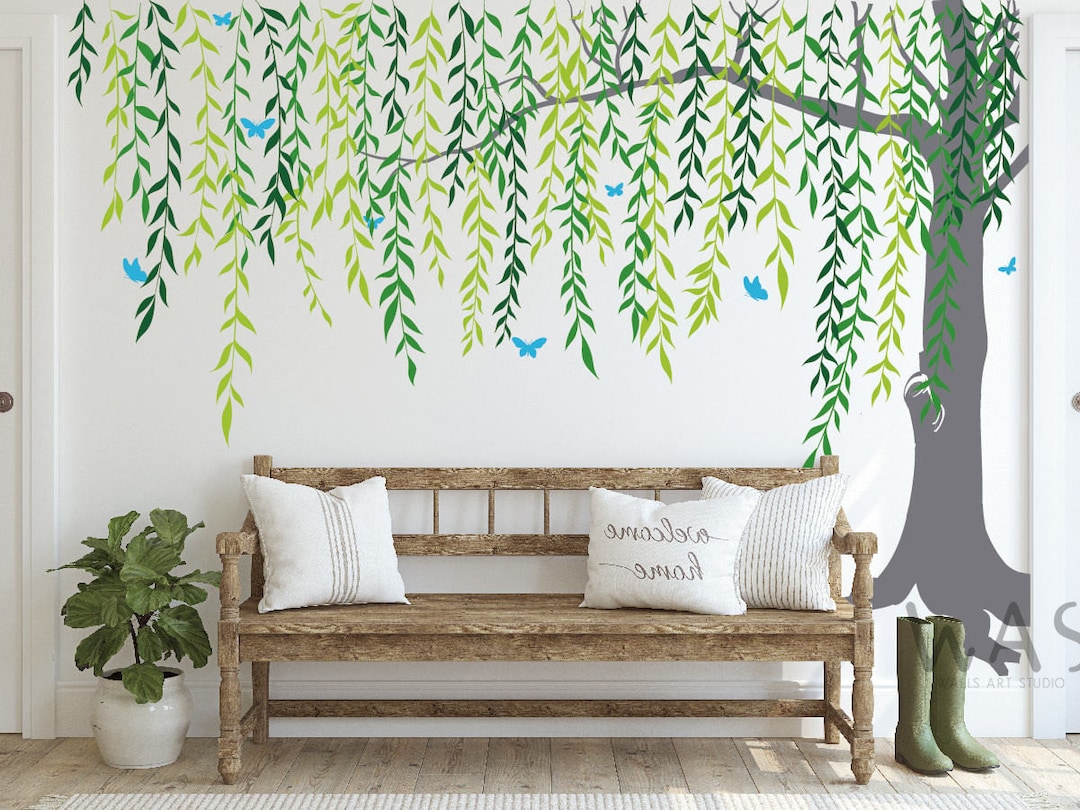 Weeping Willow Wall Decals, Hanging Vines Willow Leaf Wall Decals ...