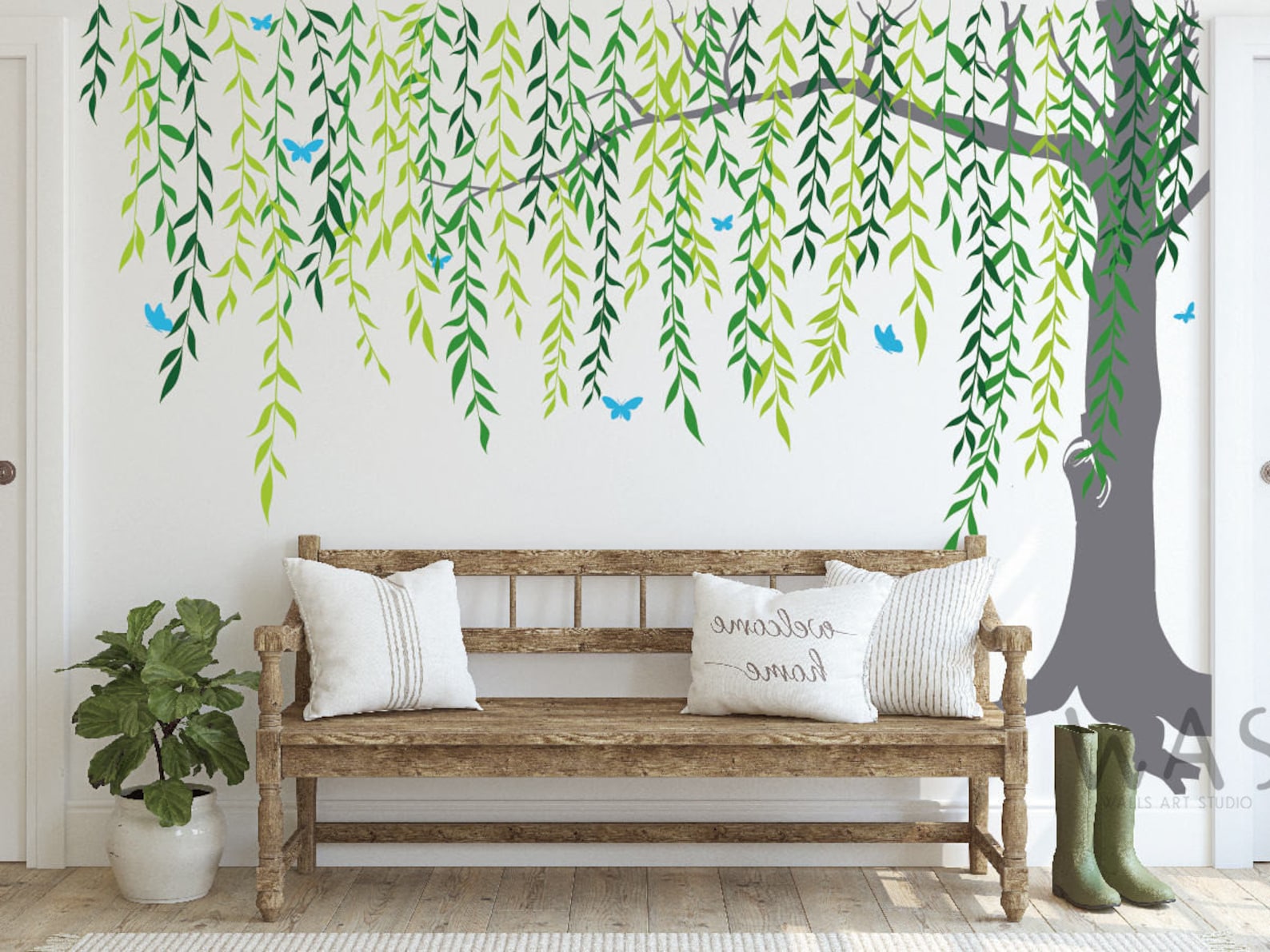 Weeping Willow Wall Decals Hanging Vines Willow Leaf Wall - Etsy