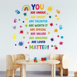 Colorful Inspirational Phrases Sticker Motivational Lettering You Are ...