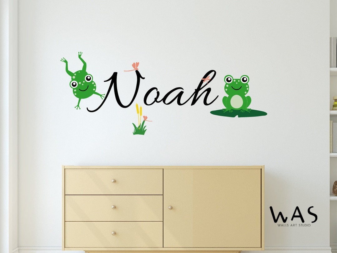 Personlized Name With Cute Frog Decals Wall Stickers Jumping Frogs With ...