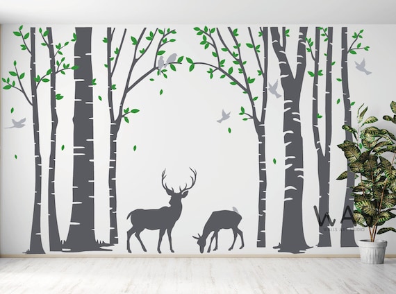Calcomanías De Pared De Abedul Para Guardería Amazon.com: MairGwall