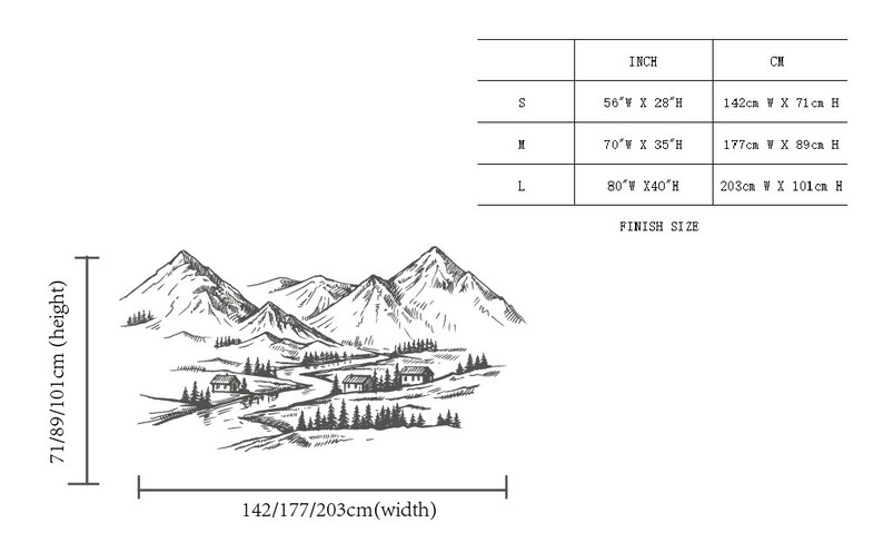 Large Mountains Landscape Wall Sticker for Kids Room Nursery - Etsy
