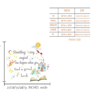 Fairytale Theme Reading Book Wall Sticker Something Very Magical Can ...