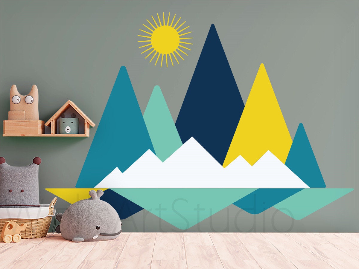 Mountains Wall Sticker Home Decor For Kids Room Nursery | Etsy