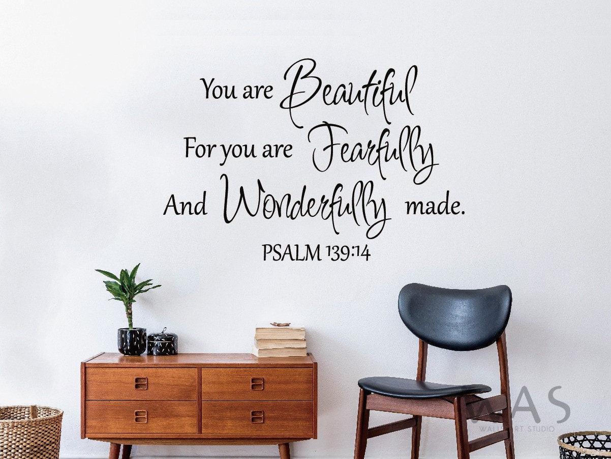 You Are Beautiful Bible Verse Scripture Wall Decal You Are - Etsy
