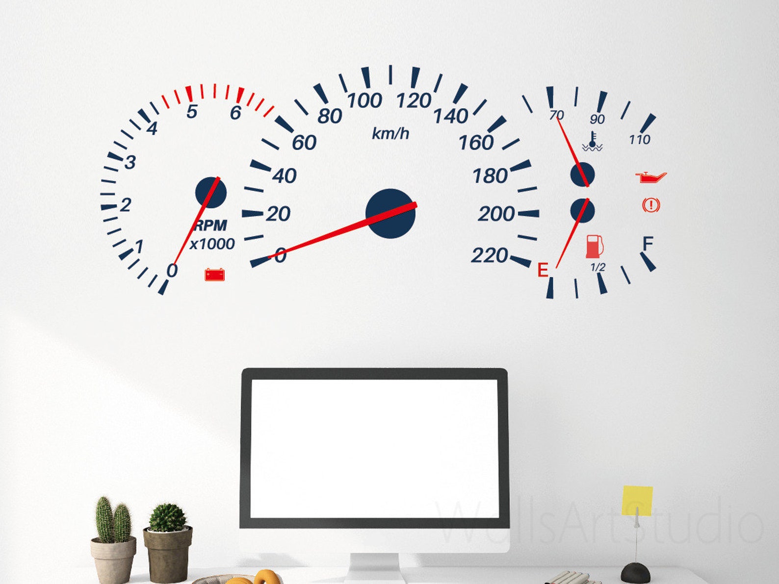 Speedometer Decal, Racing Car Speedometer Vinyl Wall Sticker ,kids Room ...