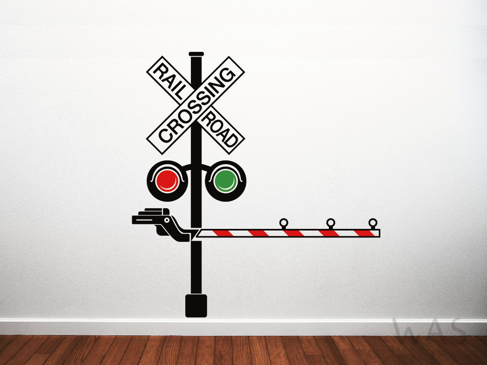 Railroad Train Crossing Lights Wall Decal - Children Kids Nursery Wall ...