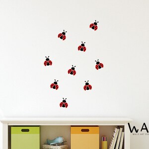 Ladybug Wall Decals, 9pcs in 1 Set , Ladybug Wall Sticker , Nursery ...