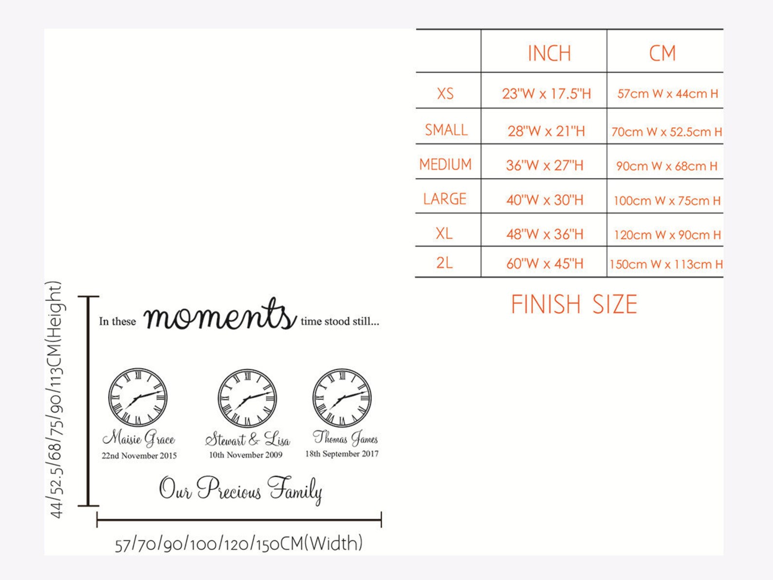 In These Moments Time Stood Still Vinyl Wall Sticker With Clock Wall ...