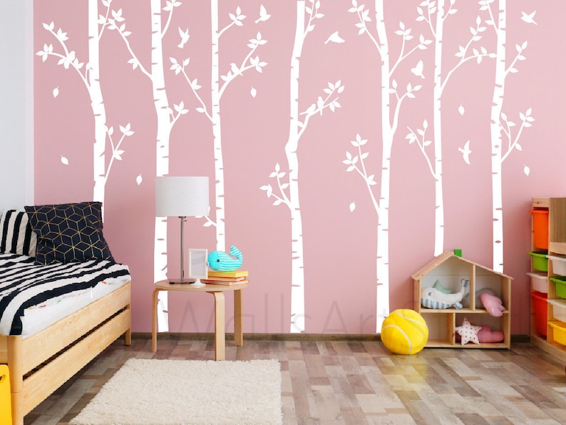 Large Birch Tree Decal Birch Tree Wall Decor Peel Stick | Etsy