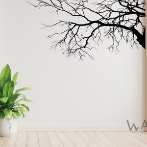 Tree Top Branches Wall Decal Vinyl Sticker Black Tree Wall Decal Black ...