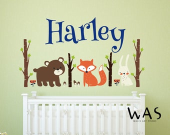 Personalized Forest Name Sign Wall Sticker for Kids Room - Etsy