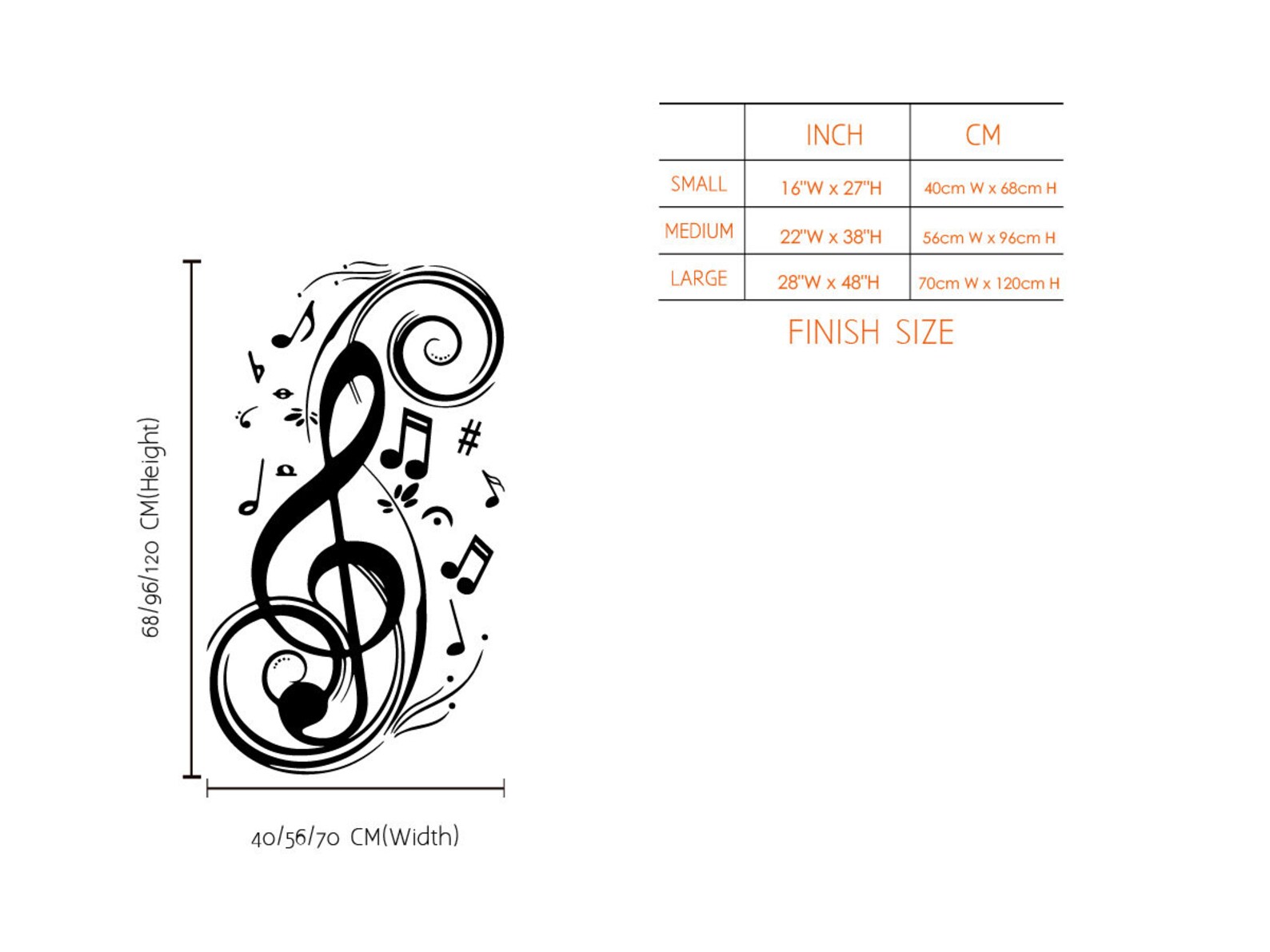 Musical Notation Wall Decals Musical Mark Vinyl Wall Sticker | Etsy