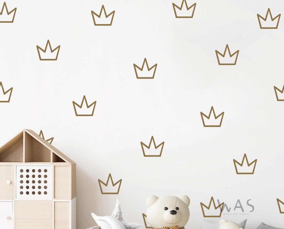 Set of 28 Crowns Vinyl Wall Decal -crowns Pattern- Princess Sticker ...
