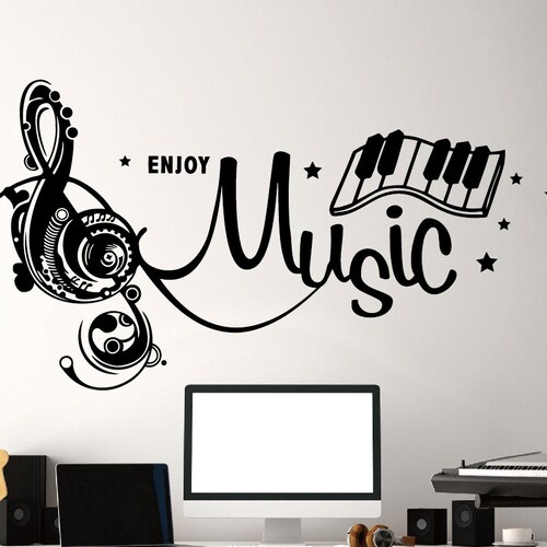 Musical Instrument Wall Decals Headphone Vinyl Wall Sticker DJ | Etsy