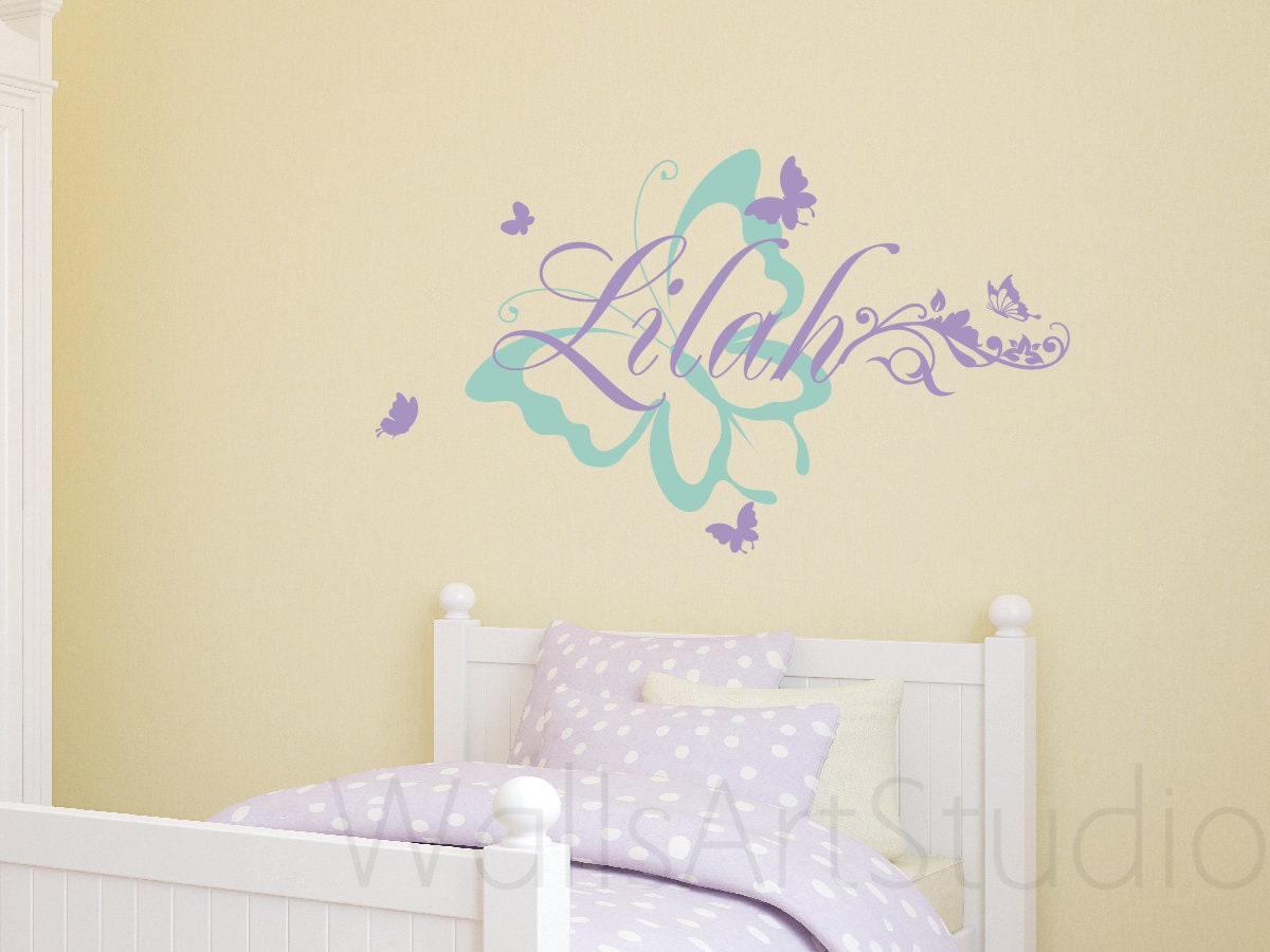 Butterfly With Name Wall Decal Butterfly With Personalized | Etsy