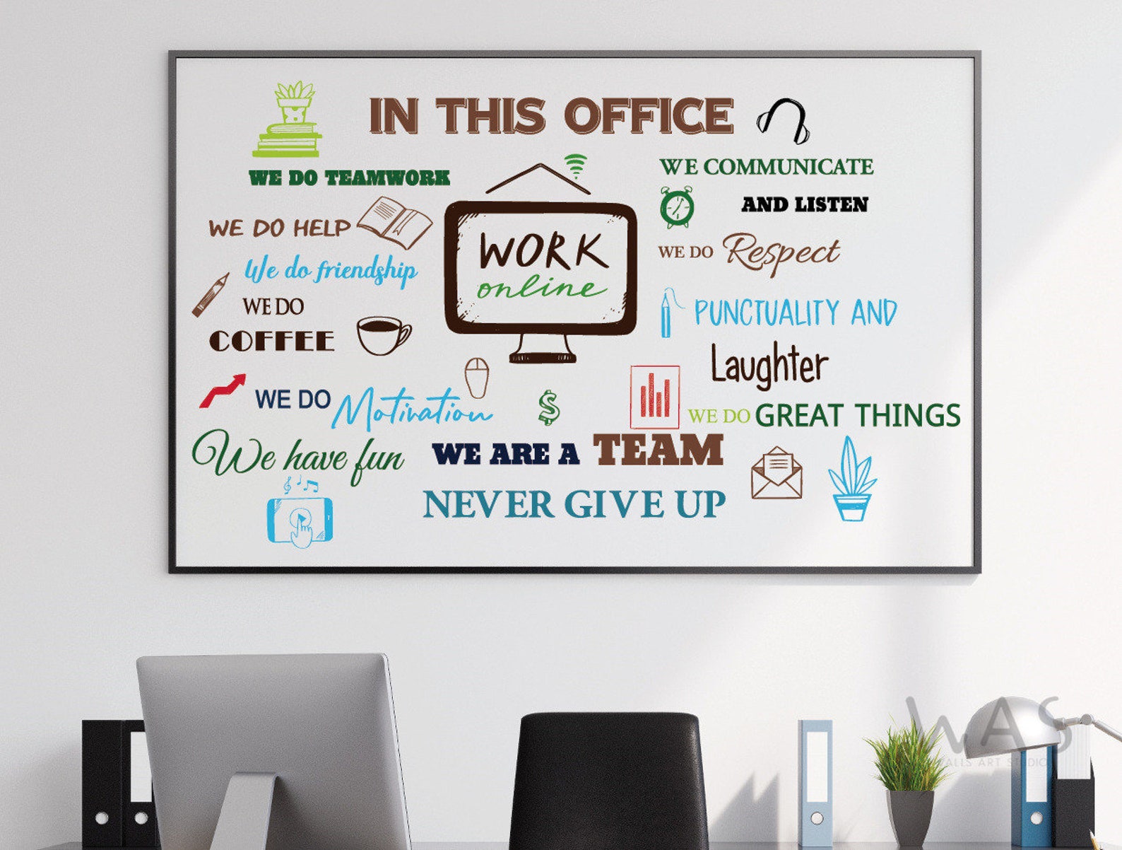 In This Office Inspirational Wall Decals, Office Wall Decor, Positive ...
