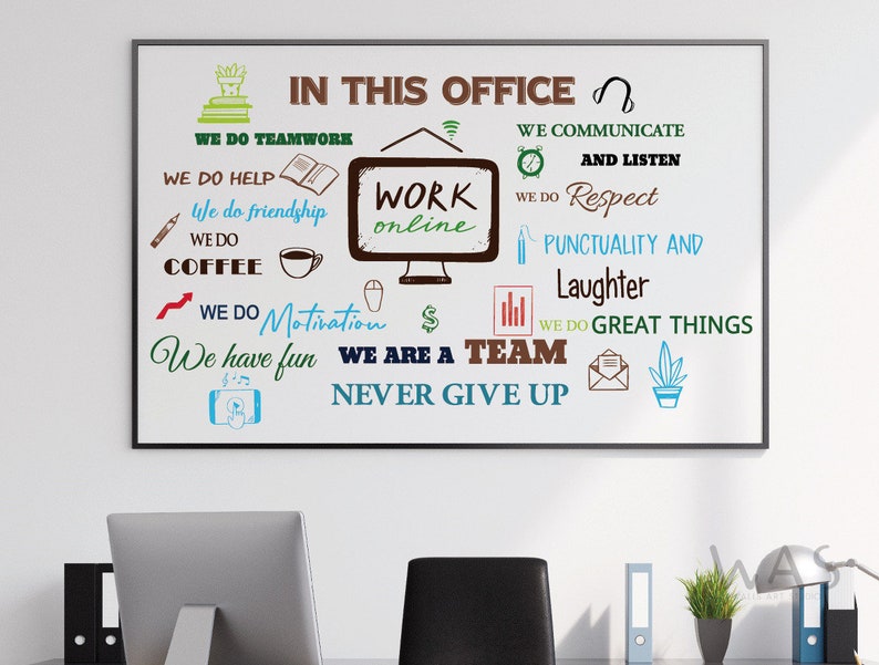 In This Office Inspirational Wall Decals, Office Wall Decor, Positive ...