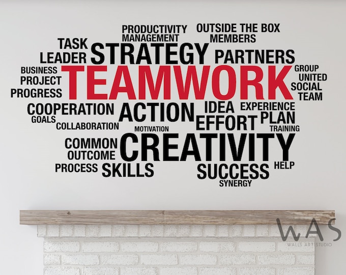 Team Office Wall Decal, Teamwork Decal, Office Wall Art, Office Decor ...