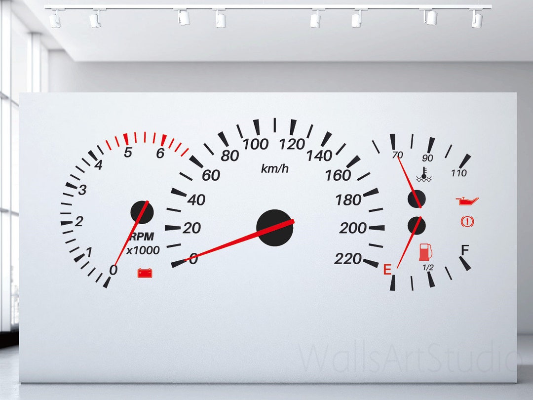Speedometer Decal, Racing Car Speedometer Vinyl Wall Sticker ,kids Room ...