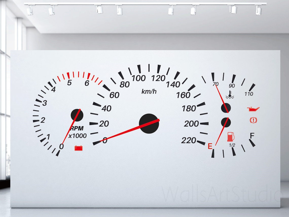 Speedometer Decal Racing Car Speedometer Vinyl Wall Sticker - Etsy