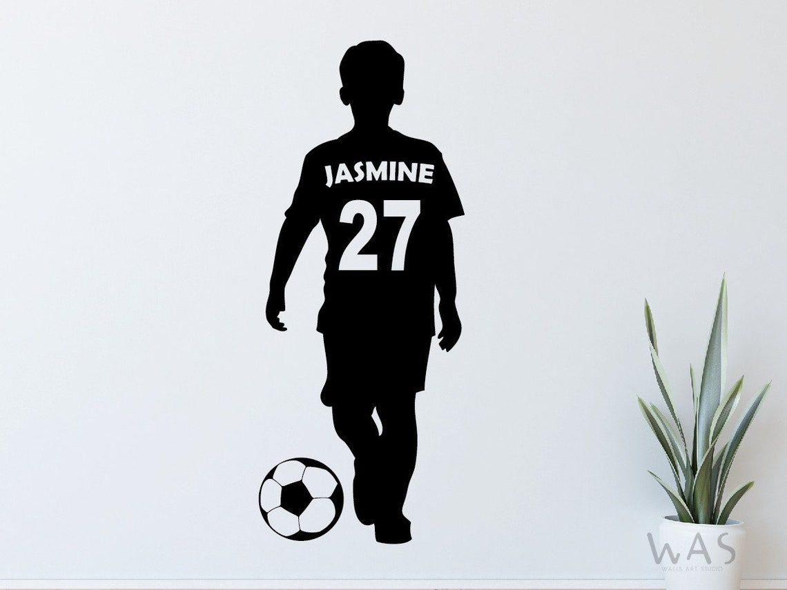 Custom Name Soccer Player Wall Decal,personalized Boy Name With ...