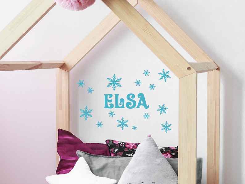 Snowflakes Decals , Name With Frozen Style Wall Decal, Let It Go ...