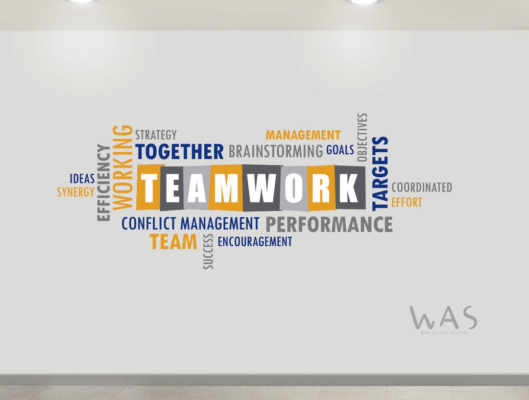 Teamwork Vinyl Wall Decal Office Space Decor Interior Stickers Mural ...