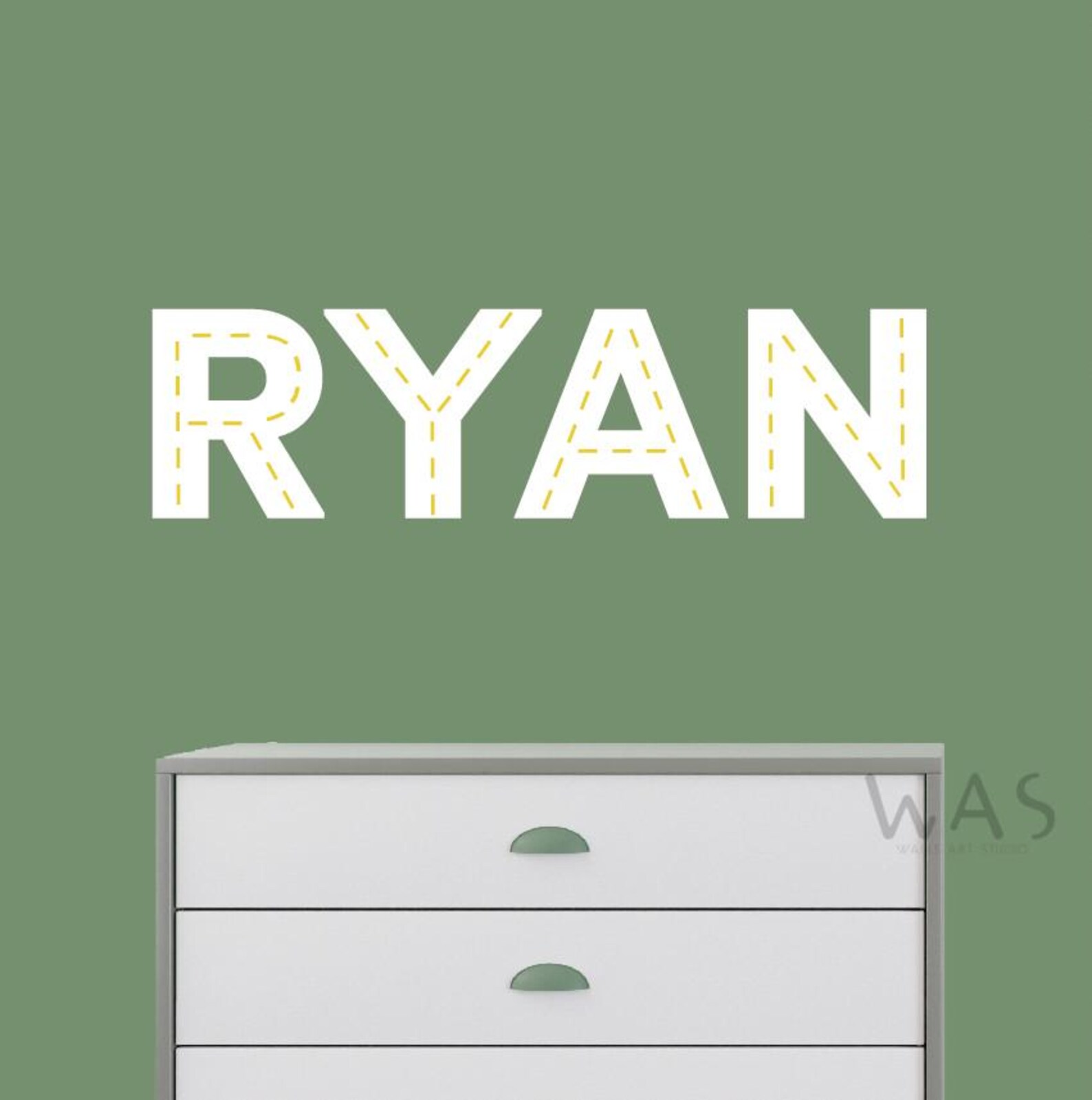 Personalized Road Style Name Wall Decals, Construction Road Name Wall ...