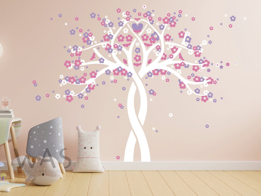 Cherry Blossom Trees Wall Decal , Large Tree Wall Decal, Girls Room ...
