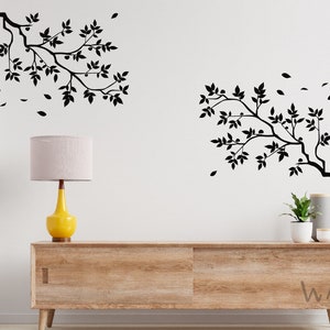 Tree Top Branches Wall Decal Vinyl Sticker Black Tree Wall Decal Tree ...