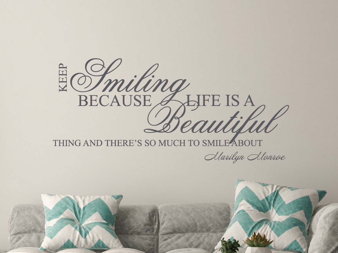 Life is Beautiful Wall Qutoes Decals Smiling Quotes Decals - Etsy